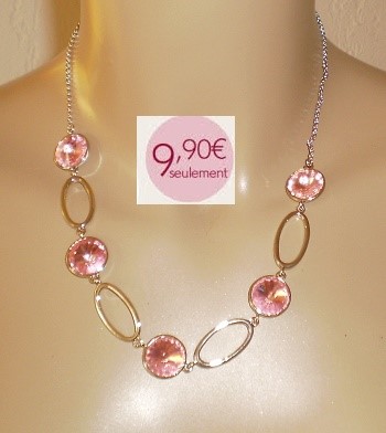 COLLIER STRASS ROSE